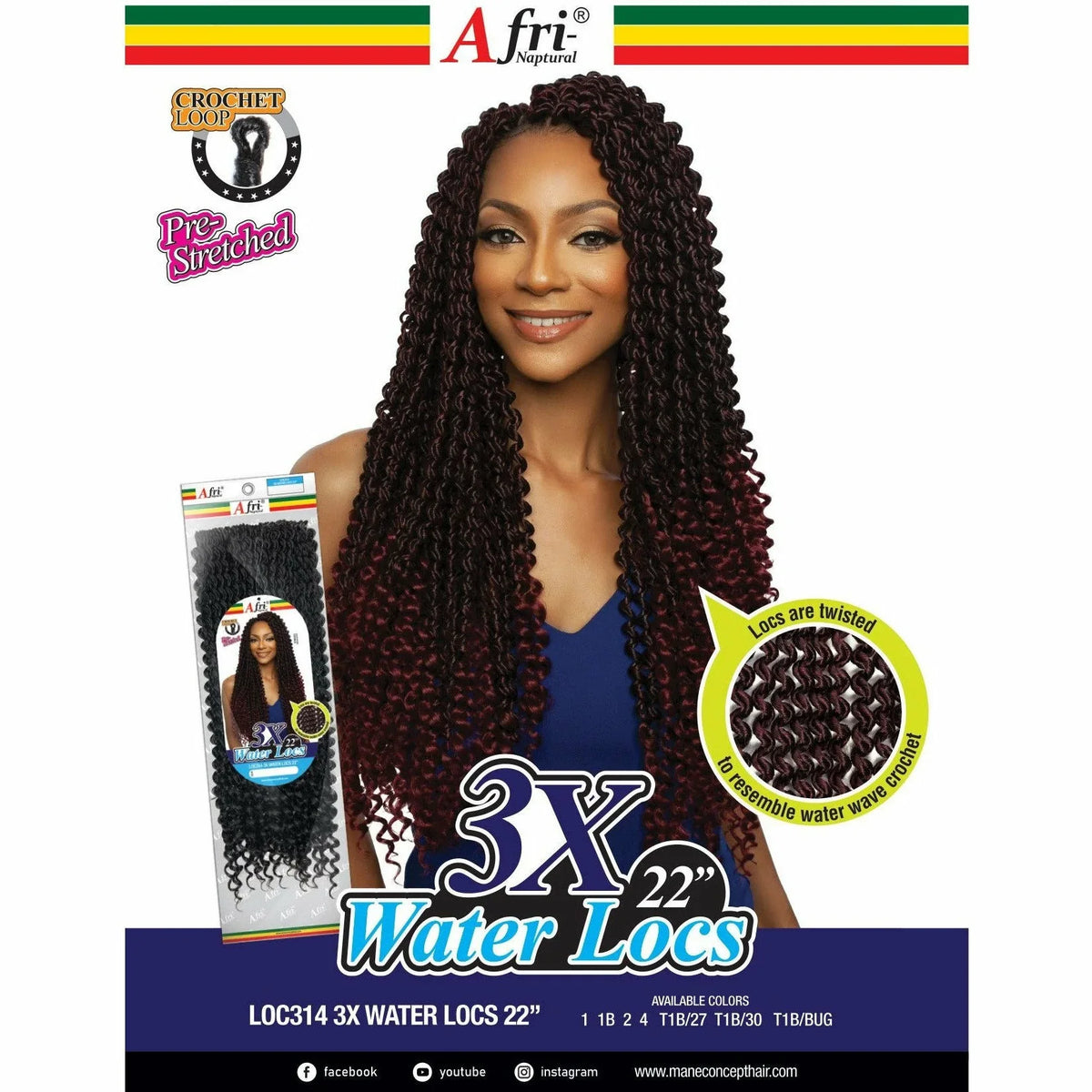 AFRI-NAPTURAL: 3X WATER LOCS 22" – Beauty & Beyond Beauty supply